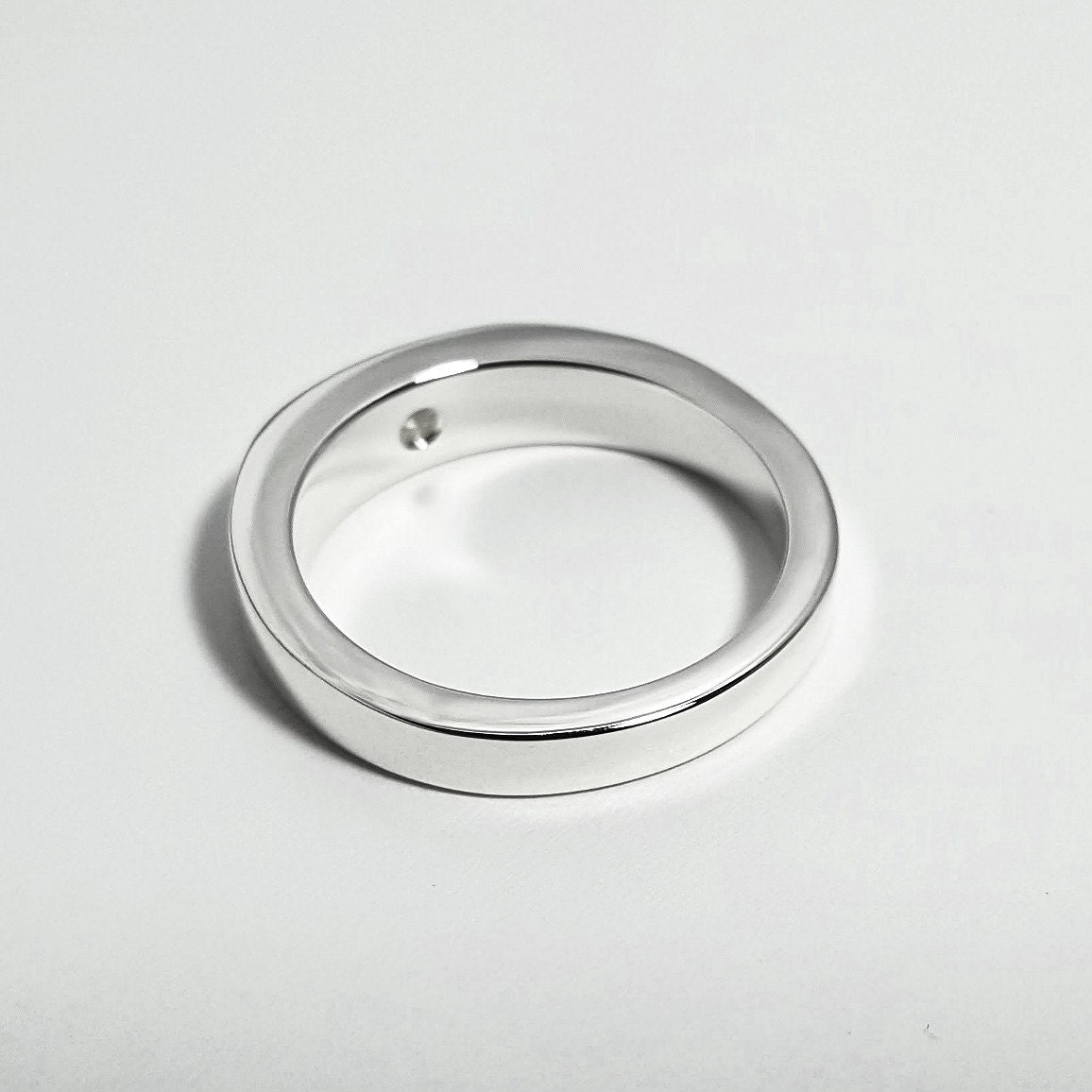 Sterling Silver Simple Diamond Ring Single Diamond Ring