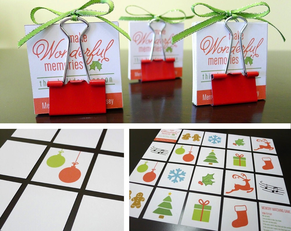 Christmas Holiday Memory Matching Game DIY Printable by MandyPorta