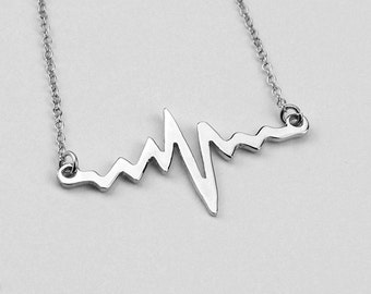 Heart beat necklace | Etsy