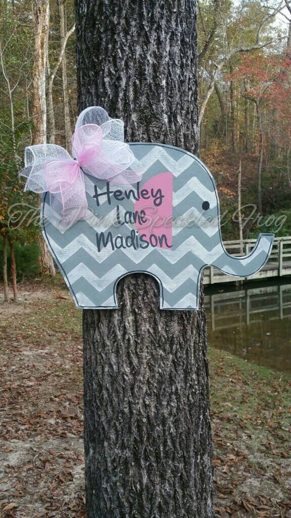 Chevron elephant door hanger elephant door hanger wood door