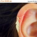 SALE Cartilage hoop Earring tiny Feather gold by sofisjewelryshop