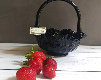 Fenton glass basket | Etsy