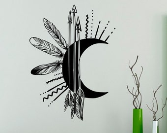 Indian feather decal | Etsy