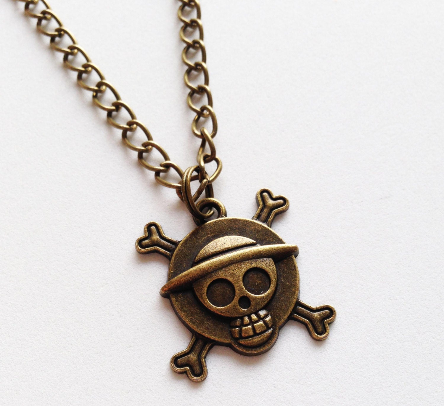 PIRATE SKULL Necklace Pirate Pendant Charm Chain by ZAHUCZKI