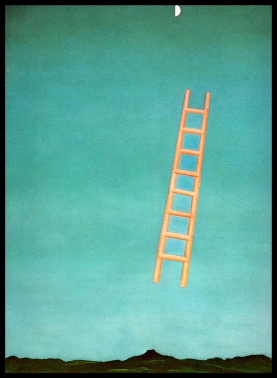 1958 Georgia O'Keeffe Print Ladder To The Moon Original