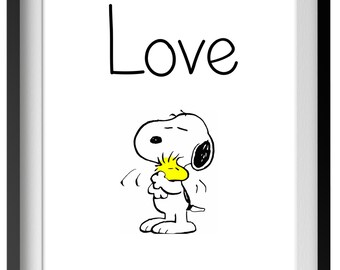 Snoopy hugging | Etsy