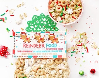 Items similar to Reindeer Food Printable Treat Bag Topper - INSTANT ...