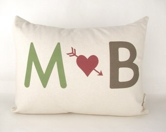 Unique initials pillow related items | Etsy