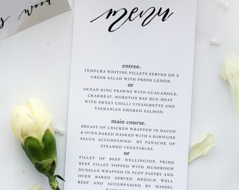 Calligraphy menu | Etsy