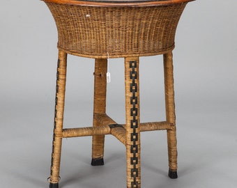 Antique wicker table | Etsy