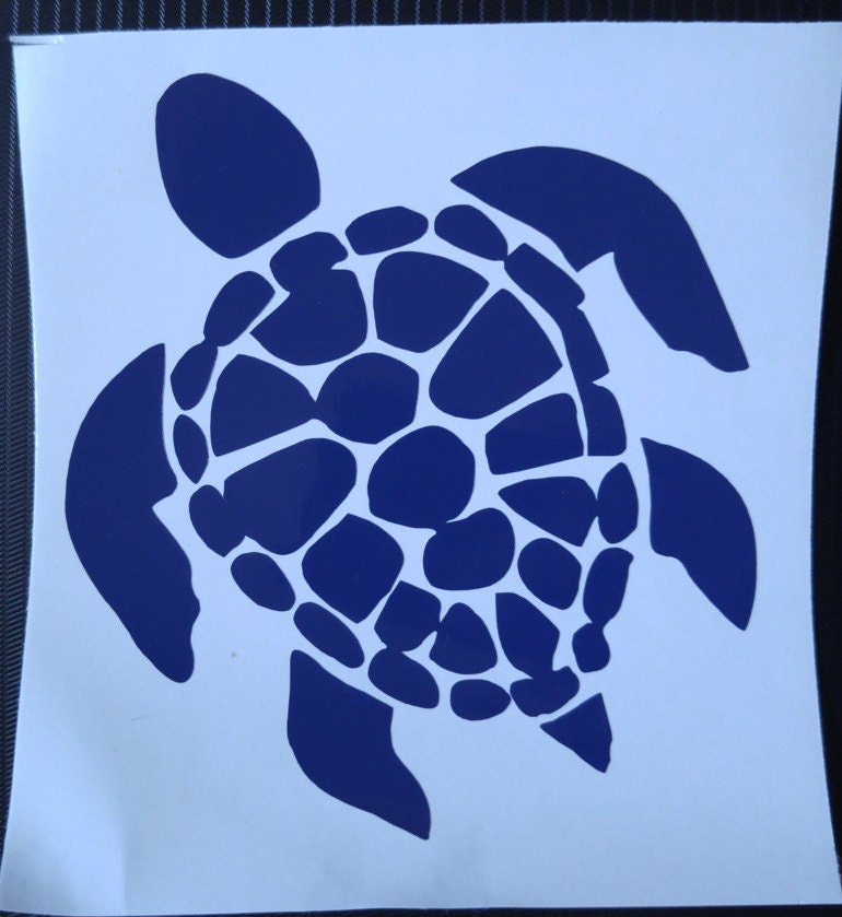 Sea Turtle Decal permanent vinyl perfect for beach by CandiGifts