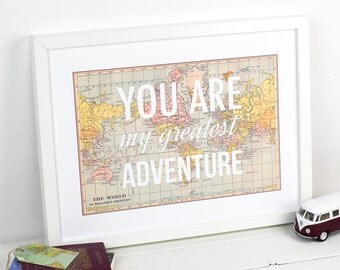 World Map Poster Adventure is Out There Map of World Print