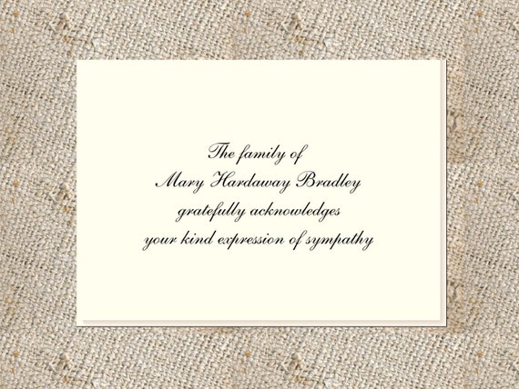 Sympathy Acknowledgements 25 foldover notes & envelopes