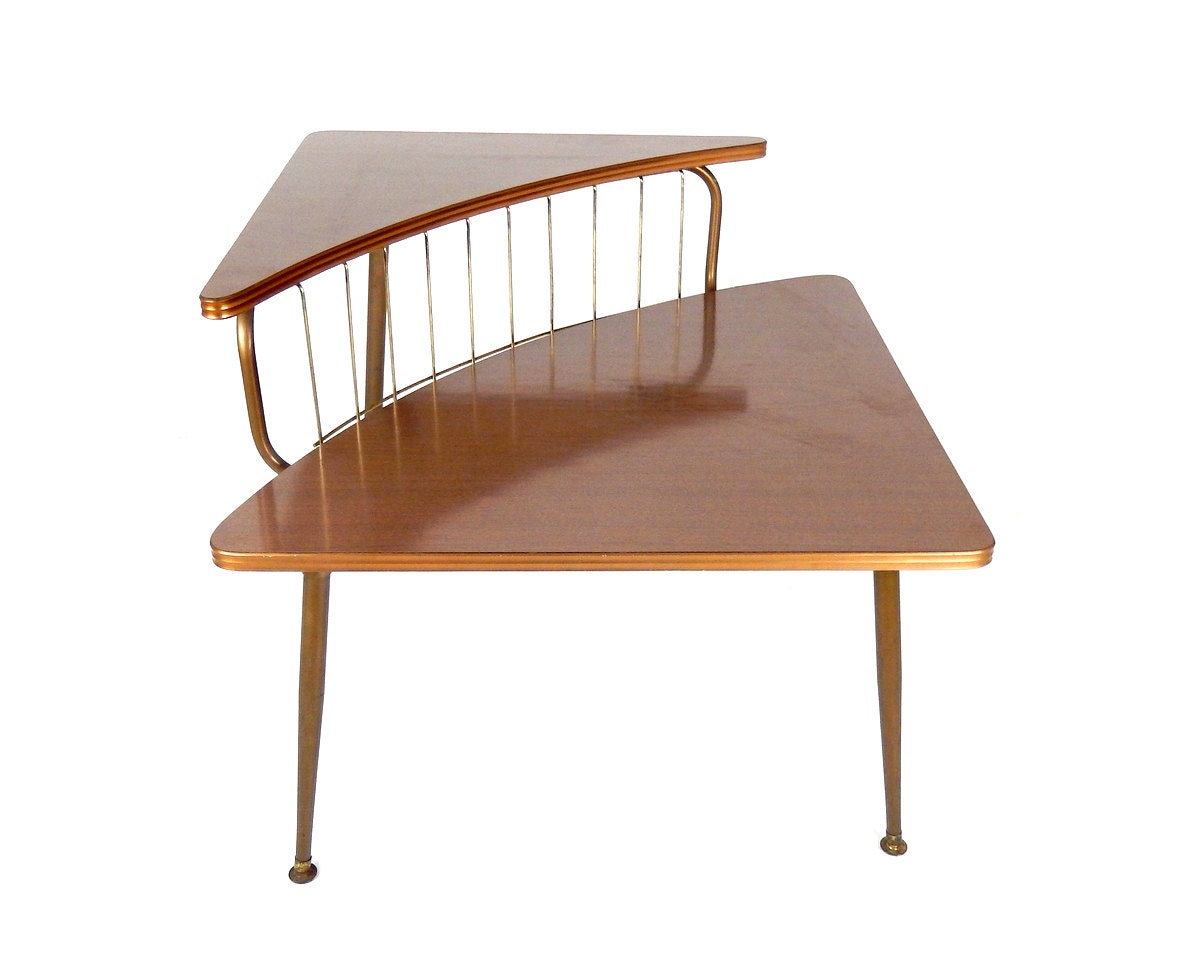 1950’s Retro Corner Table Two Tier Stepped Table Formica Coffee Table ...