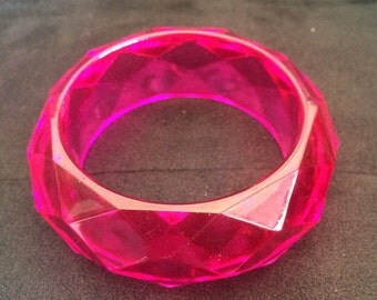 Pink lucite bangle | Etsy