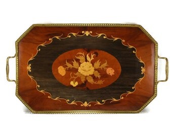 Inlaid wood tray | Etsy