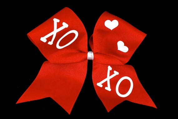 Items similar to XOXO Valentines Cheer Bow on Etsy