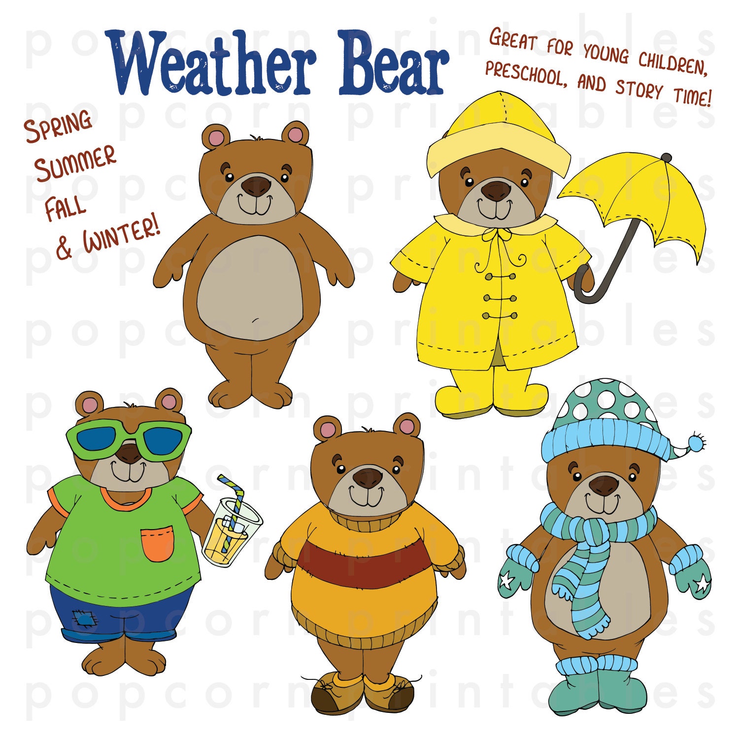 Weather Bear Boy Spring Summer Fall Winter Hat Shoes