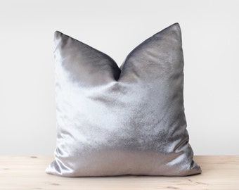 Shiny Silver Sequin Pillow Cover Silver Decorative Pillow