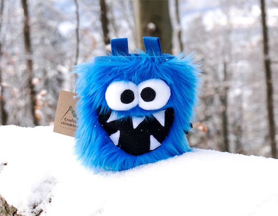 Blue Five Toothed Monster Chalk Bag by CrafticClimbing on Etsy