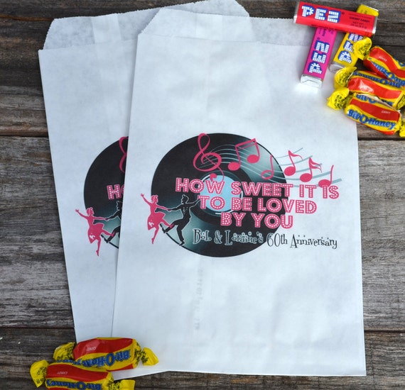 1950's Sockhop Personalized Paper Party Favor Bags | Sock Hop Birthday ...