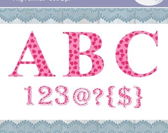 Floral shabby chic alphabet floral font digital by DigitalWork