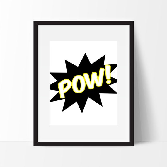 Pow Print Superhero Printable Superhero Inspired Print Zap
