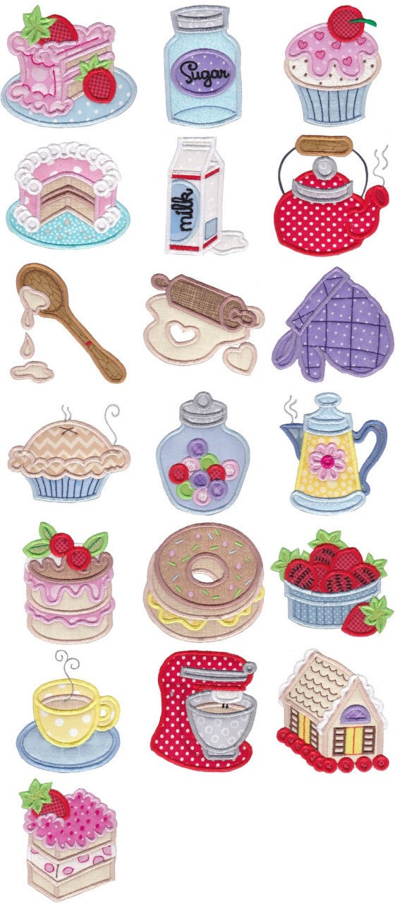 Baking Applique 19 Different Applique Machine Embroidery