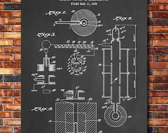 Clockwork Calculator Patent Print Art 1888 by CatkumaPatentPress