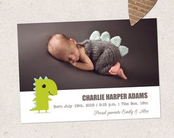 Birth announcement template card. Digital baby by PenguinGraphics