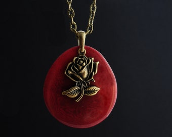 Rose necklace | Etsy