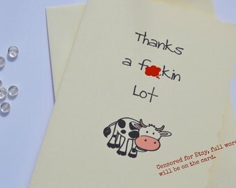 Unique funny thank you card related items | Etsy