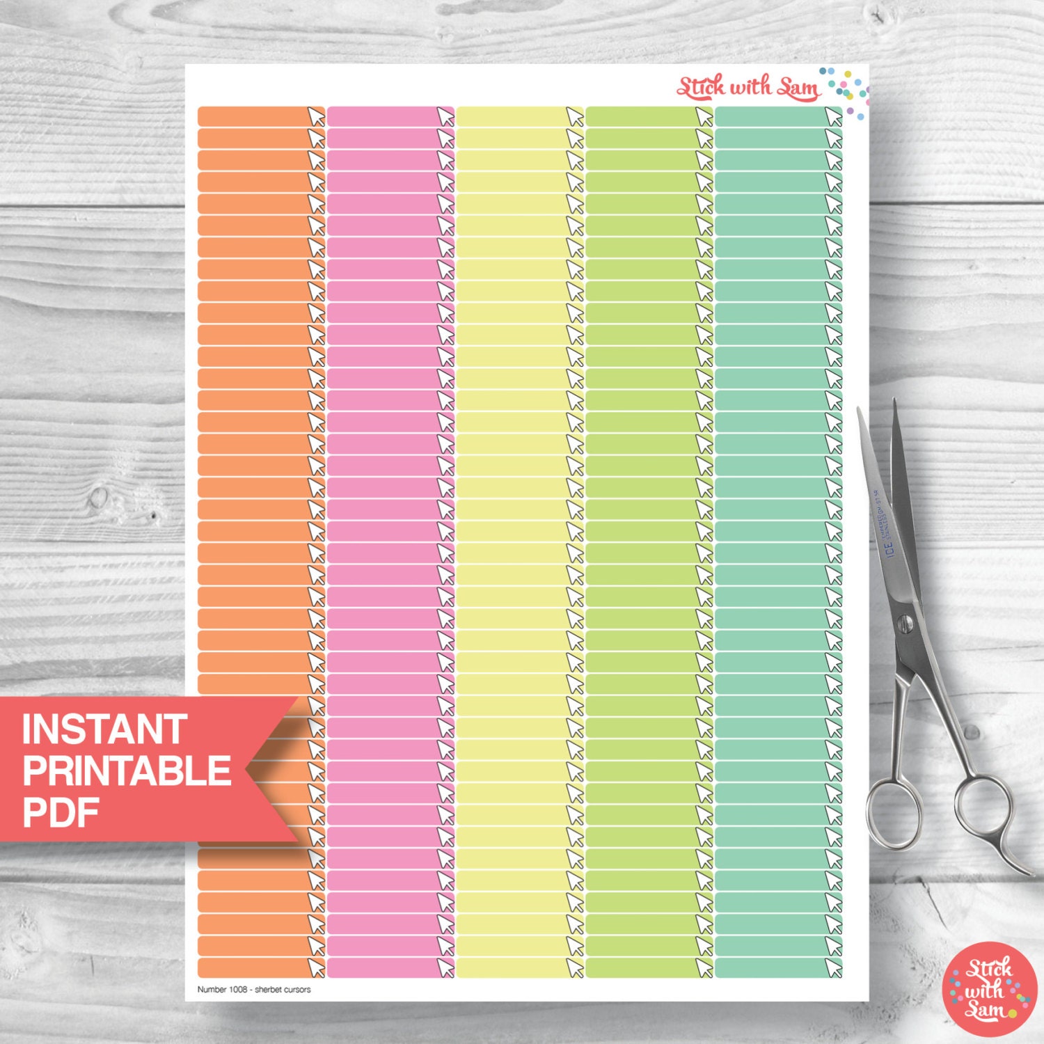 Header Printable Planner Stickers. Digital Headers for