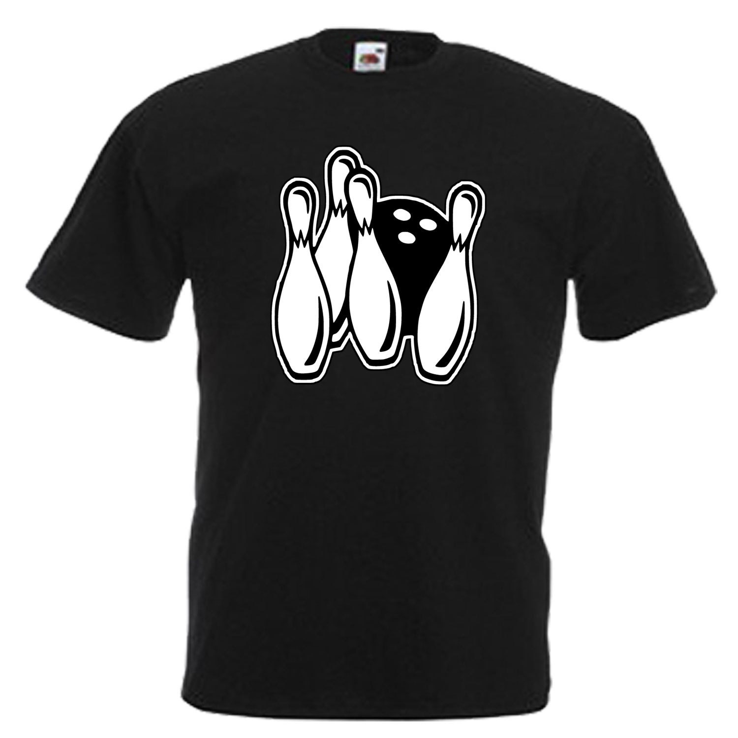 Ten Pin Bowling Adults Black T Shirt Sizes From Small 3XL