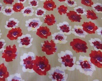 Red poppy fabric | Etsy