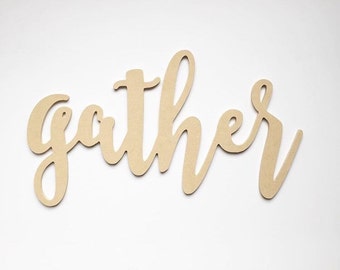 Gather wood sign | Etsy