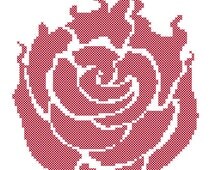 RWBY Ruby emblem cross stitch pattern