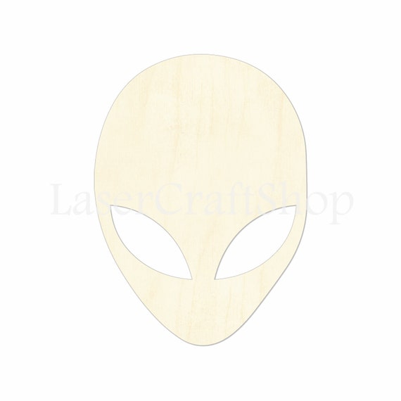 2 34 Alien Head Wooden Cutout Shape Silhouette