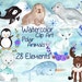 Watercolor winter animals clipart: POLAR ANIMALS