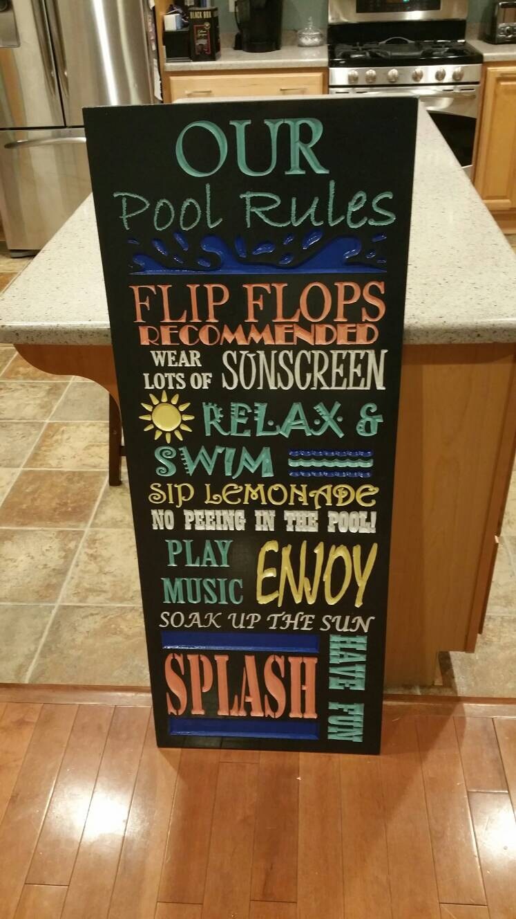 Our Pool Rules Sign Outdoor Weatherproof
