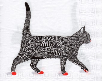 Decoupage cat | Etsy