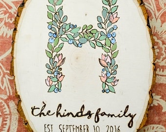 Wood burned letters | Etsy