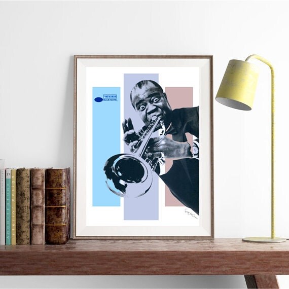 Louis Armstrong Mixed media collage jazz blues music