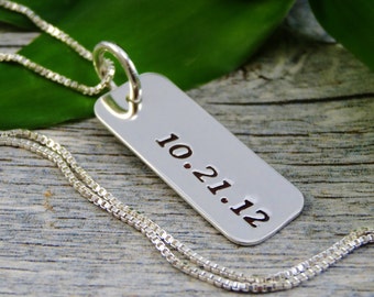 Hand Stamped Jewelry Personalized Jewelry New Mom Necklace