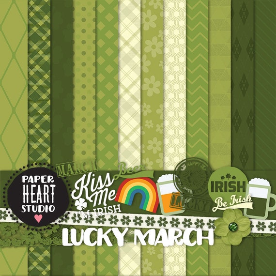 Digital Scrapbook Kit Lucky March St. Patricks Day Irish