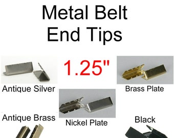 Belt Tips ONE INCH WIDTH Nickel 50 pcs