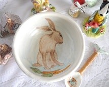 Popular items for ceramic rabbit bowl on Etsy