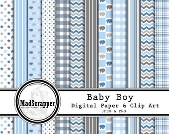 Digital Scrapbook Paper Orange Tabby Cat Paper and Clip Art 12