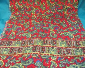 Red paisley fabric | Etsy