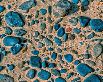 Smooth Rocks Fine Art Photograph matted rocky beach 8x10